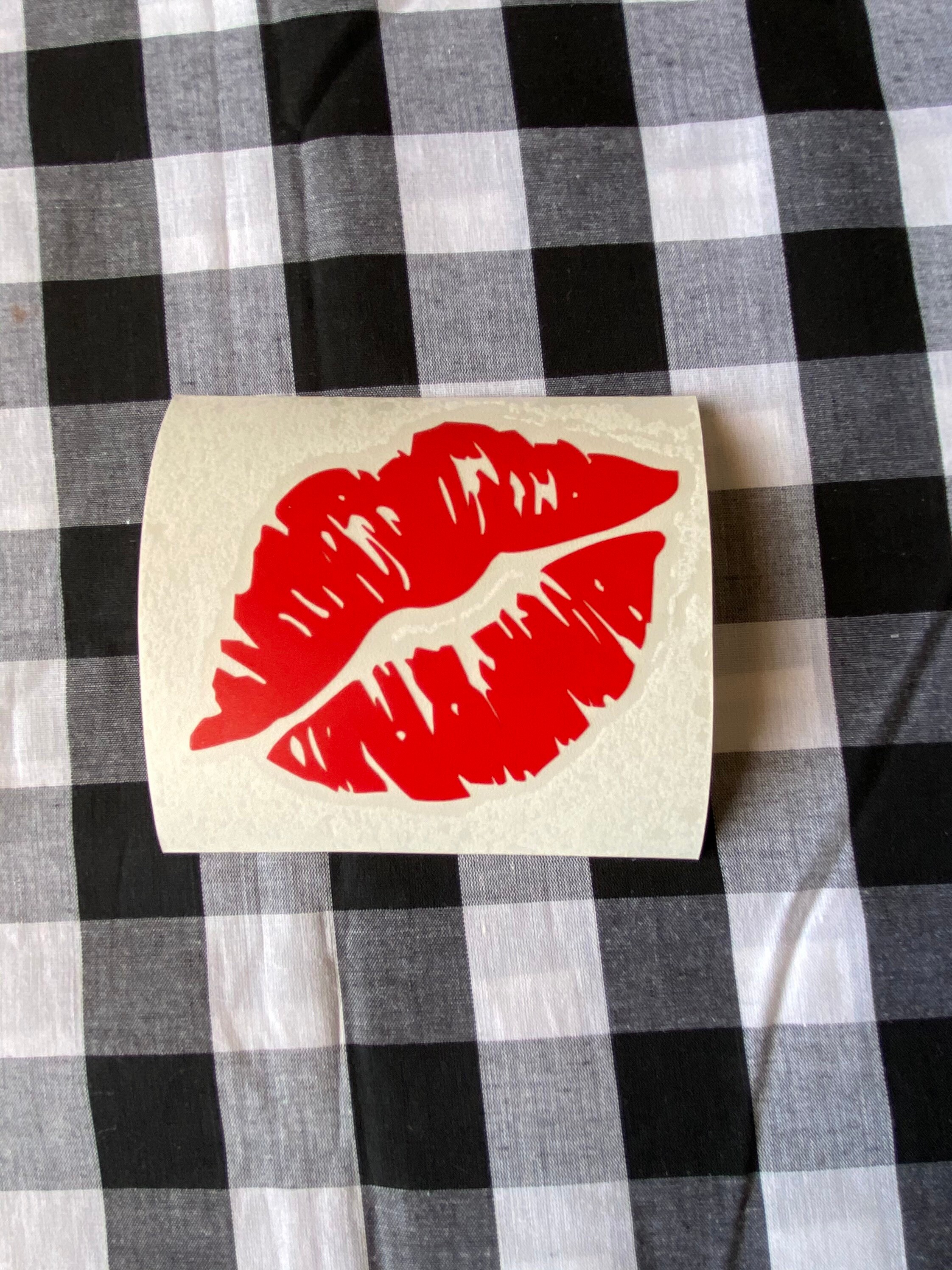 Small Kiss Print Handmade Vinyl Decal Kiss Print Decal Car - Etsy