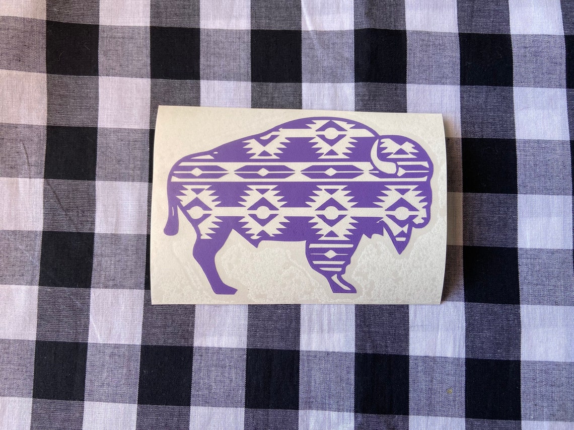 Aztec Bison Vinyl Decal | Car Decal | Truck Decal | Laptop Decal ...