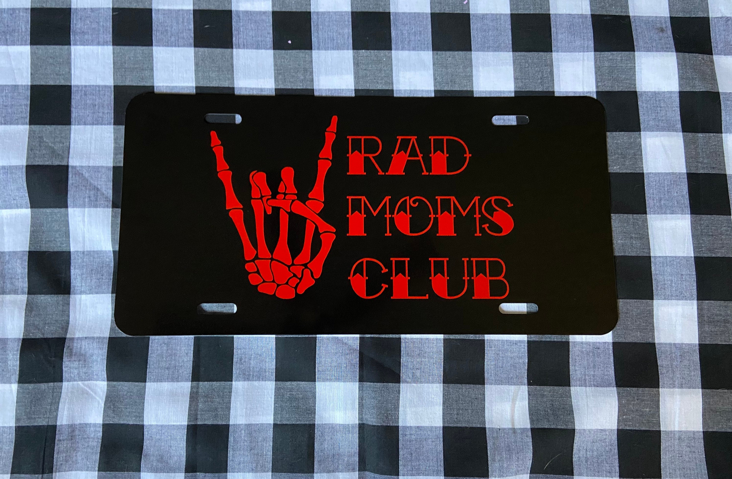 Rad Moms Club Cute Front License Plate Cute Vanity Plate - Etsy