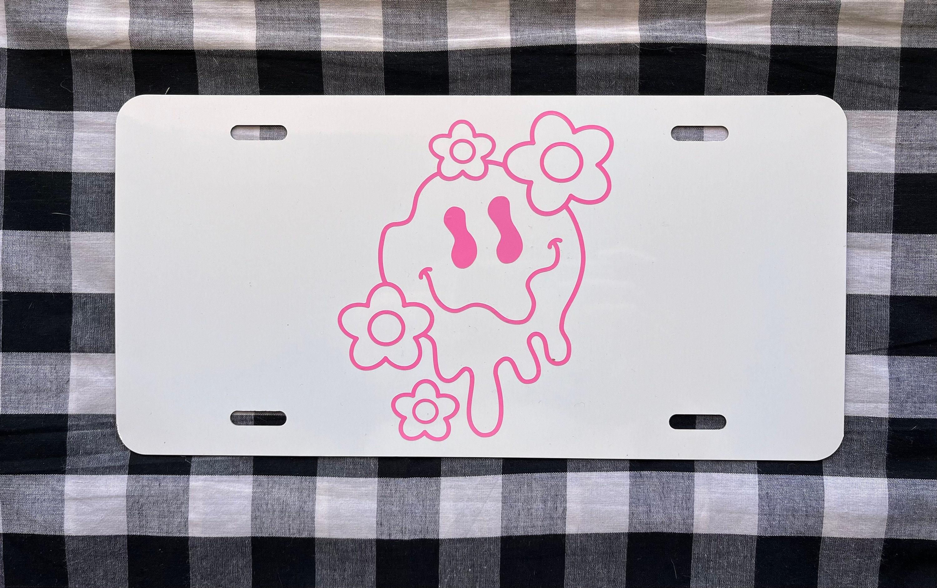 Drippy Smiley Face Cute Front License Plate Car Tag Vanity - Etsy