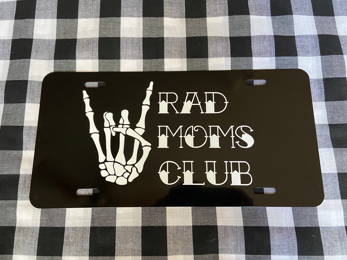 Rad Moms Club Cute Front License Plate Cute Vanity Plate - Etsy