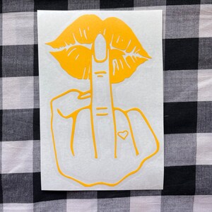 F U Girly Middle Finger Cute Vinyl Decal | Car Decal | Truck Decal ...