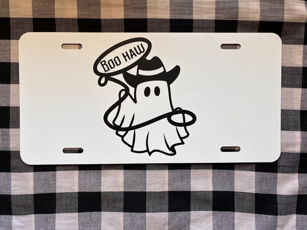 Cowboy Ghost Funny Front License Plate | Car Tag | Vanity Plate | Front ...