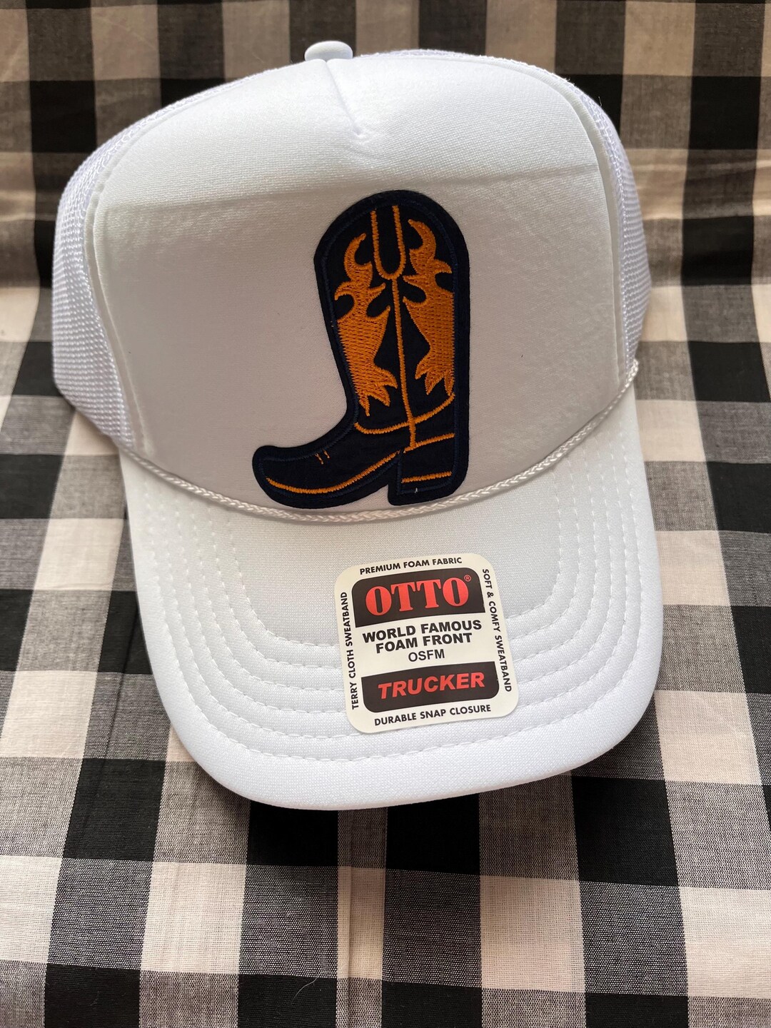 Cowboy Boot Patch Cute Foam Front Trucker Hat | Cute Trucker Hat ...
