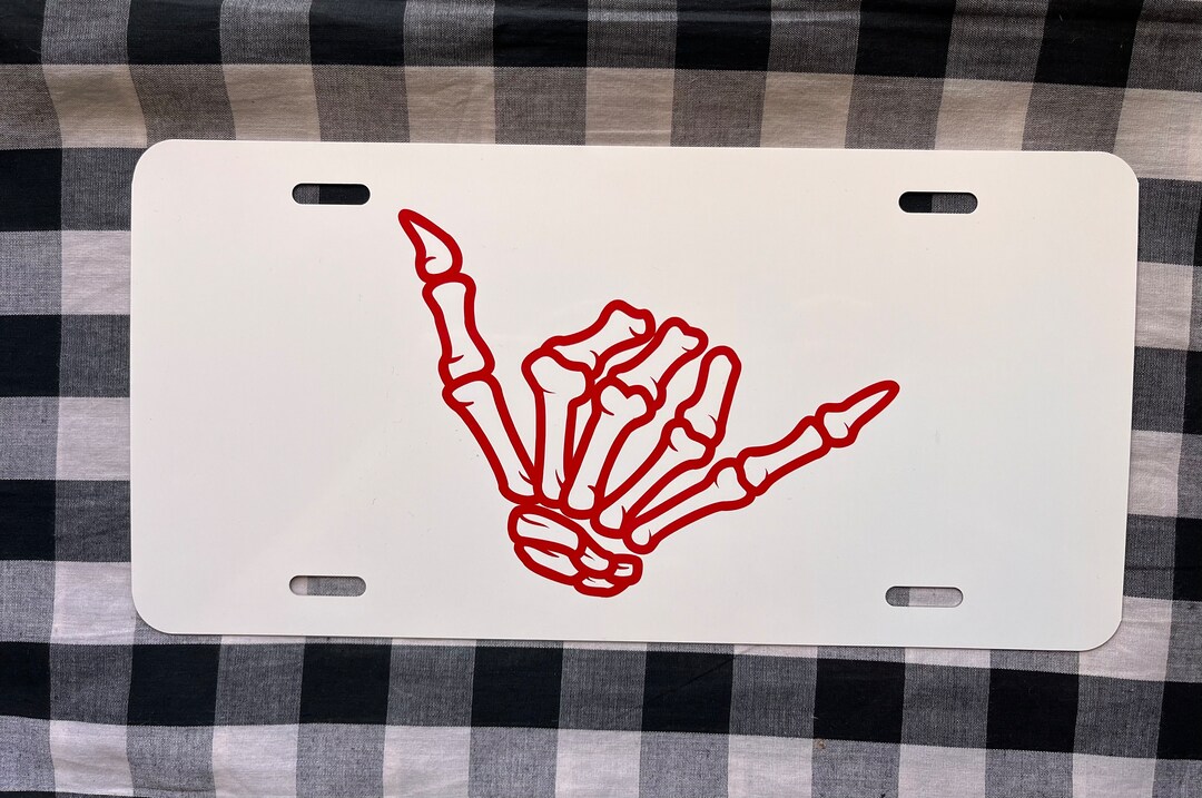 Shaka Skully Hand Front License Plate | Car Tag | Vanity Plate | Front ...