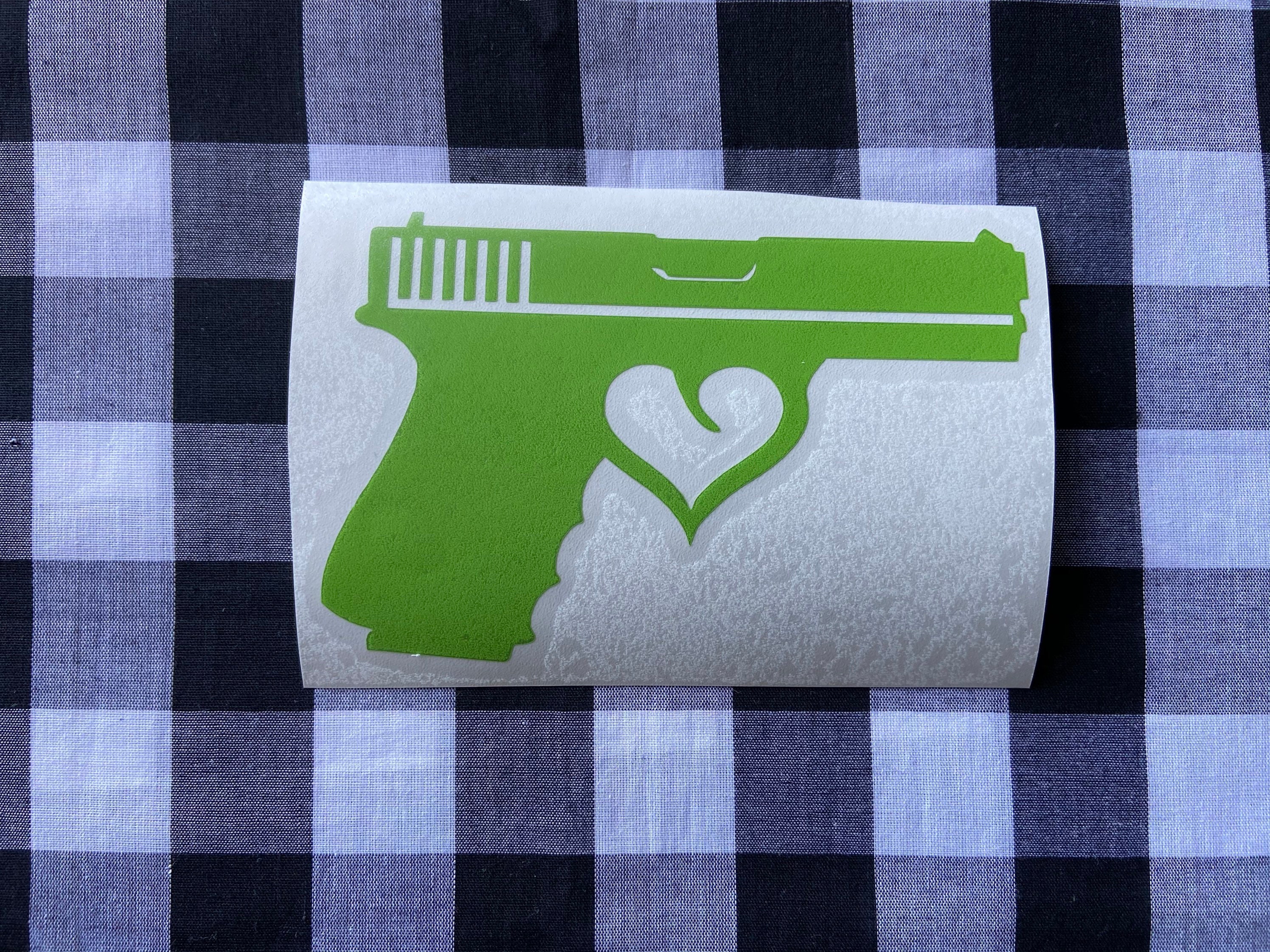 Heart Trigger Pistol Vinyl Decal 2A Decal Pistol Decal - Etsy