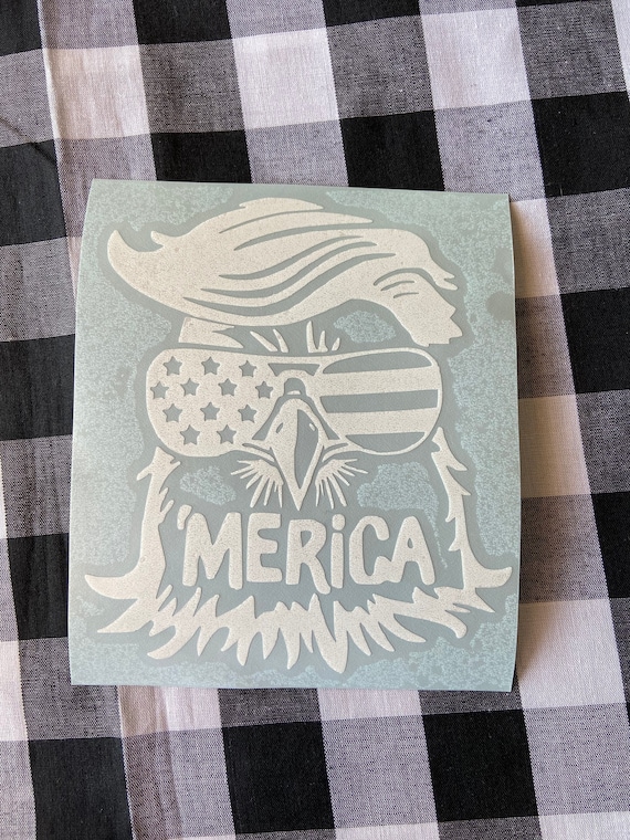 Merica Eagle Funny Vinyl Decal Car Decal Truck Decal | Etsy