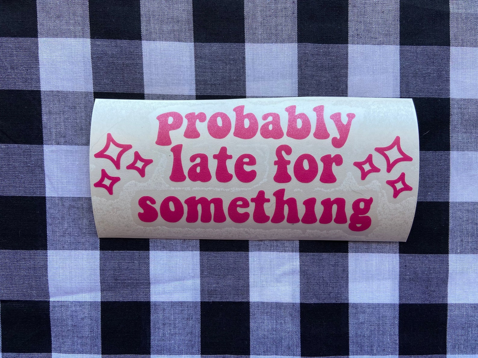 Probably Late for Something Cute Vinyl Car Decal | Car Decal | Truck ...