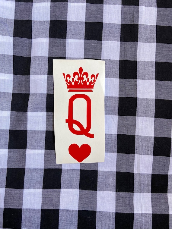 Queen of Hearts Handmade Vinyl Decal Handmade Decal Queen | Etsy