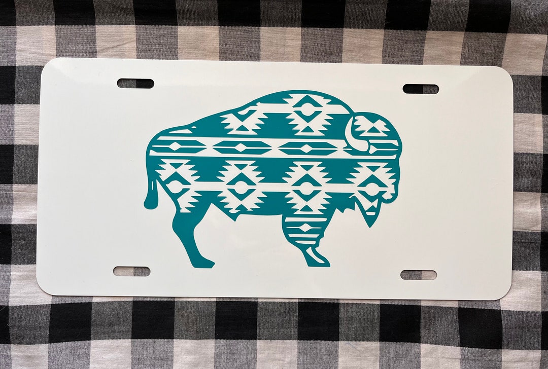 Aztec Bison Cute Front License Plate | Front License Plate | Car Tag ...