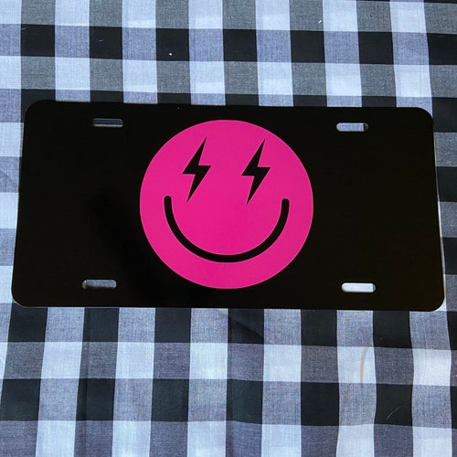 Smile Vanity Plate Aesthetic Retro Smiley License Plate Pink - Etsy