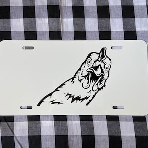 Peeking Chicken Funny Front License Plate Funny Car Tag Vanity Plate Front License Plate Funny License Plate Etsy