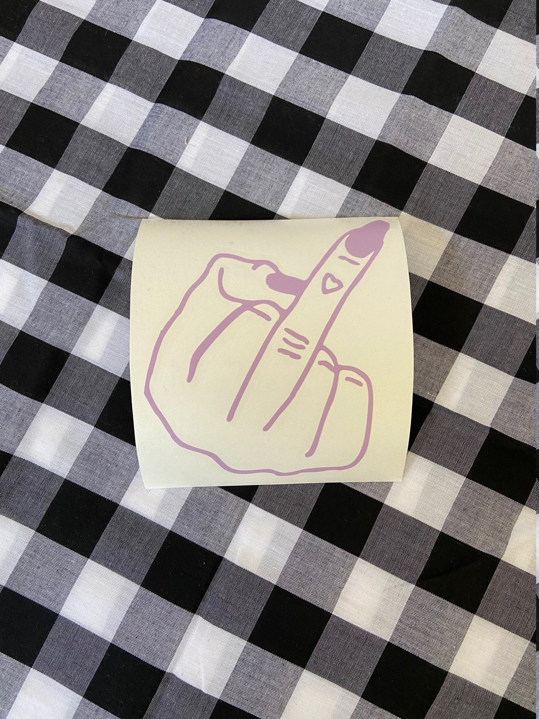 Girly Middle Finger Funny Vinyl Decal | Funny Decal | Middle Finger ...