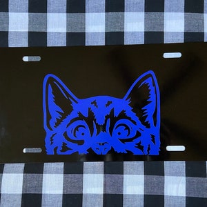 Peeking Kitty Funny Front License Plate | Funny Car Tag | Funny Vanity ...