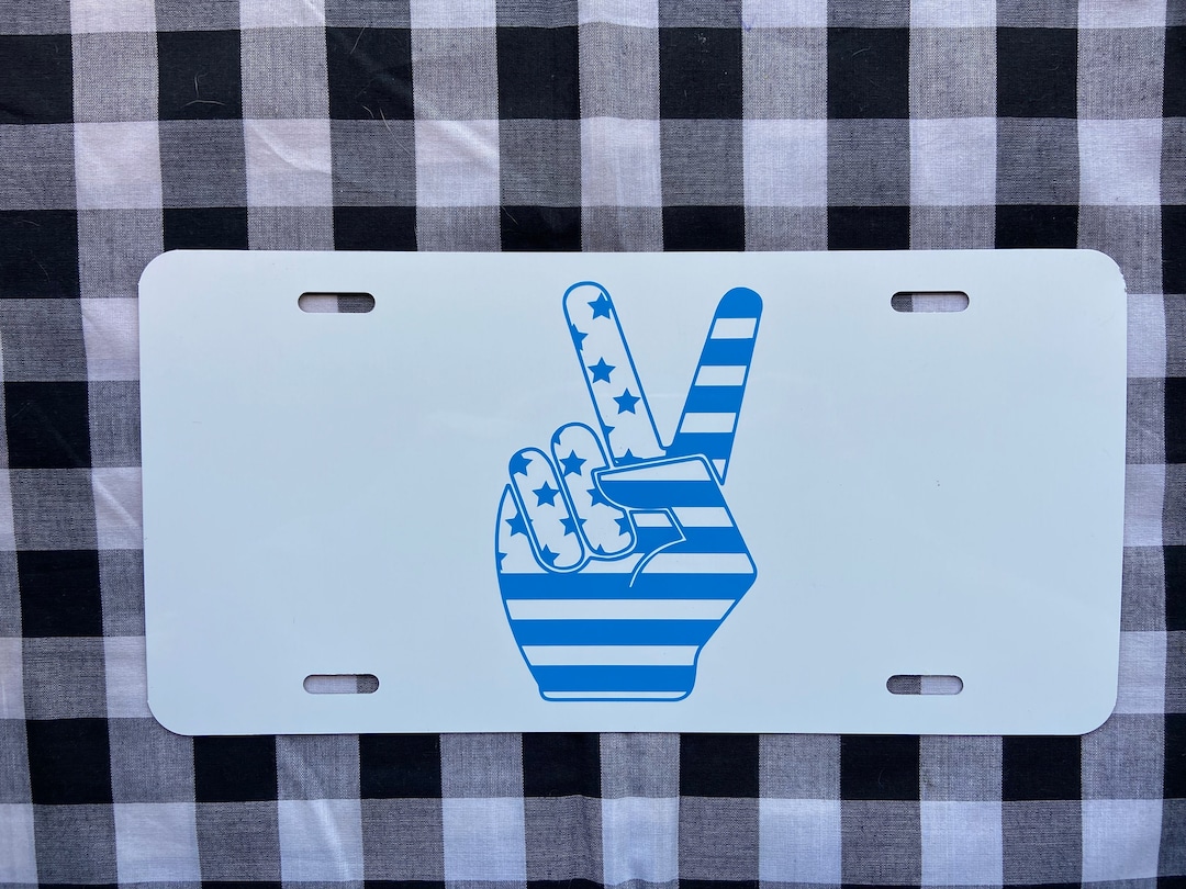 Peace Sign American Flag Front License Plate Car Tag - Etsy
