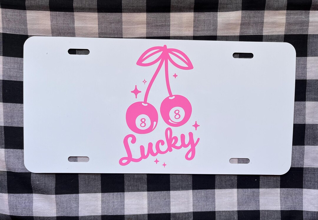 Lucky 8 Ball Cherrys Cute Front License Plate | Car Tag | Vanity Plate ...