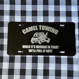 Camel Towing Funny Front License Plate | Vanity Plate | Car Tag | Funny ...