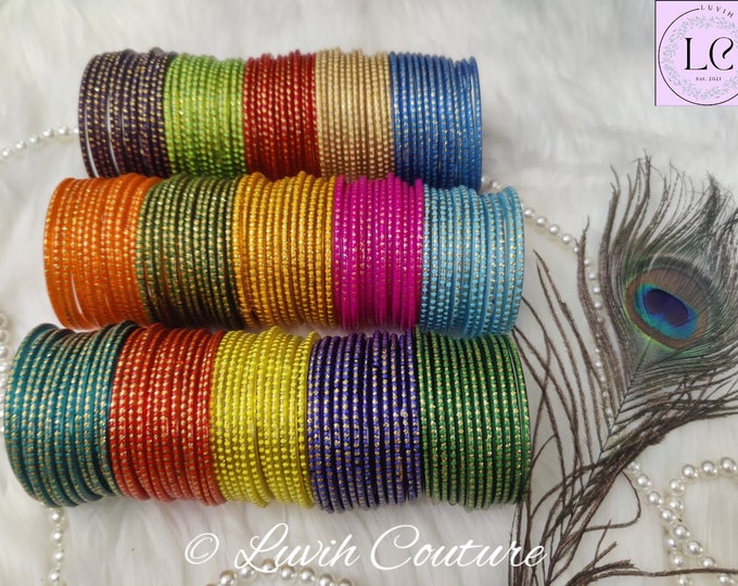 Restocked/indian Glass Bangles/ Sparkle Bangles/bangles/1 Dozen/baby ...