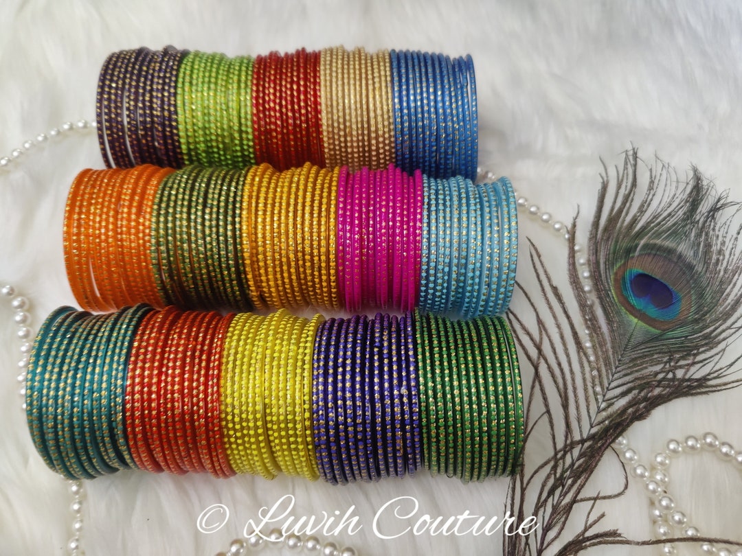 Restocked/indian Glass Bangles/ Sparkle Bangles/bangles/1 - Etsy