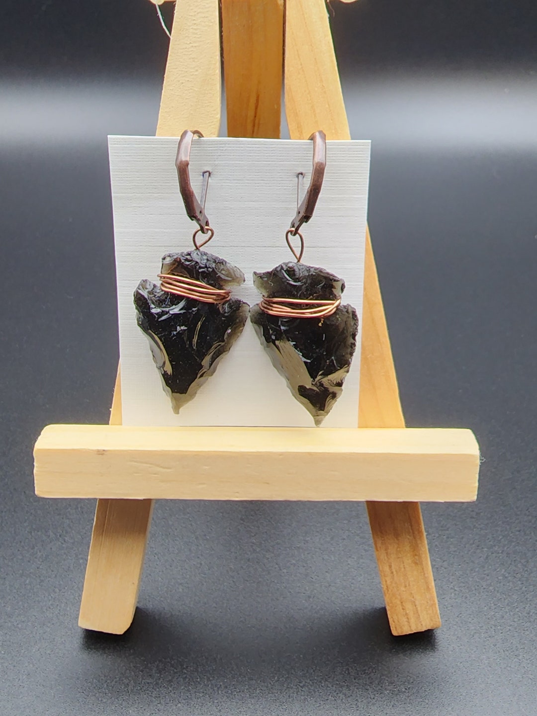 Copper Wire Wrapped Obsidian Arrowhead - Etsy