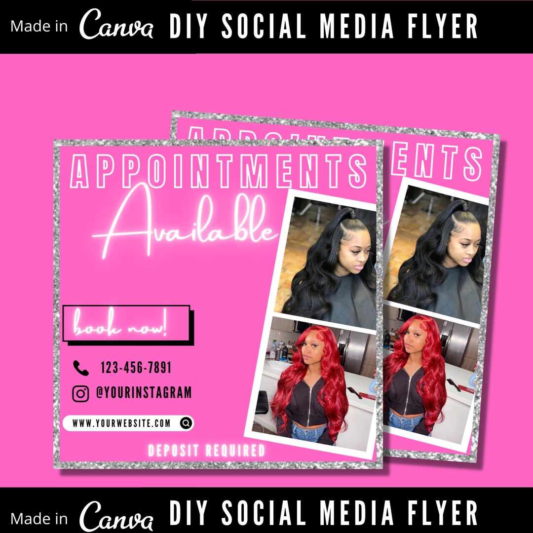 Appointments Available Flyer, Appointments Available, Hairstylist Flyer ...