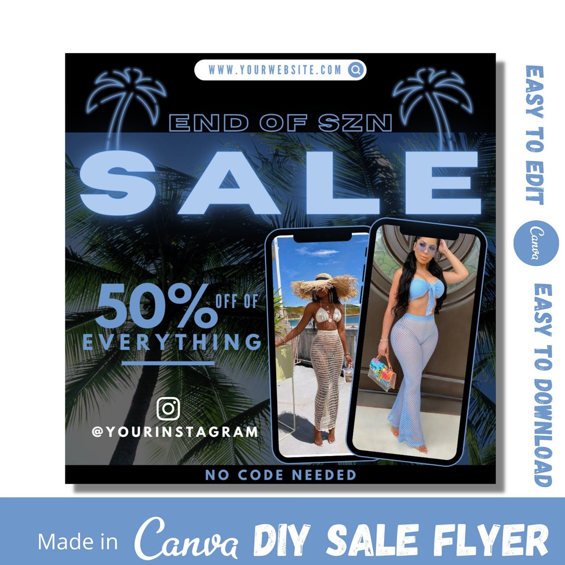Summer Blowout Sale Flyer Summer End Sale Flash Sale Flyer - Etsy
