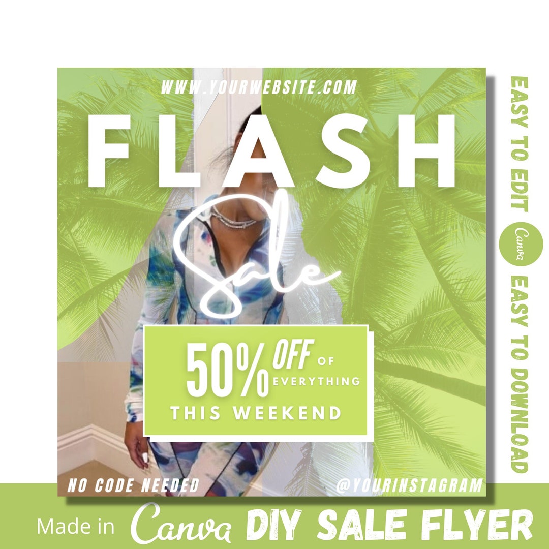 End of Summer Flyer, Summer Flash Sale Flyer, Boutique Flyer, Social ...
