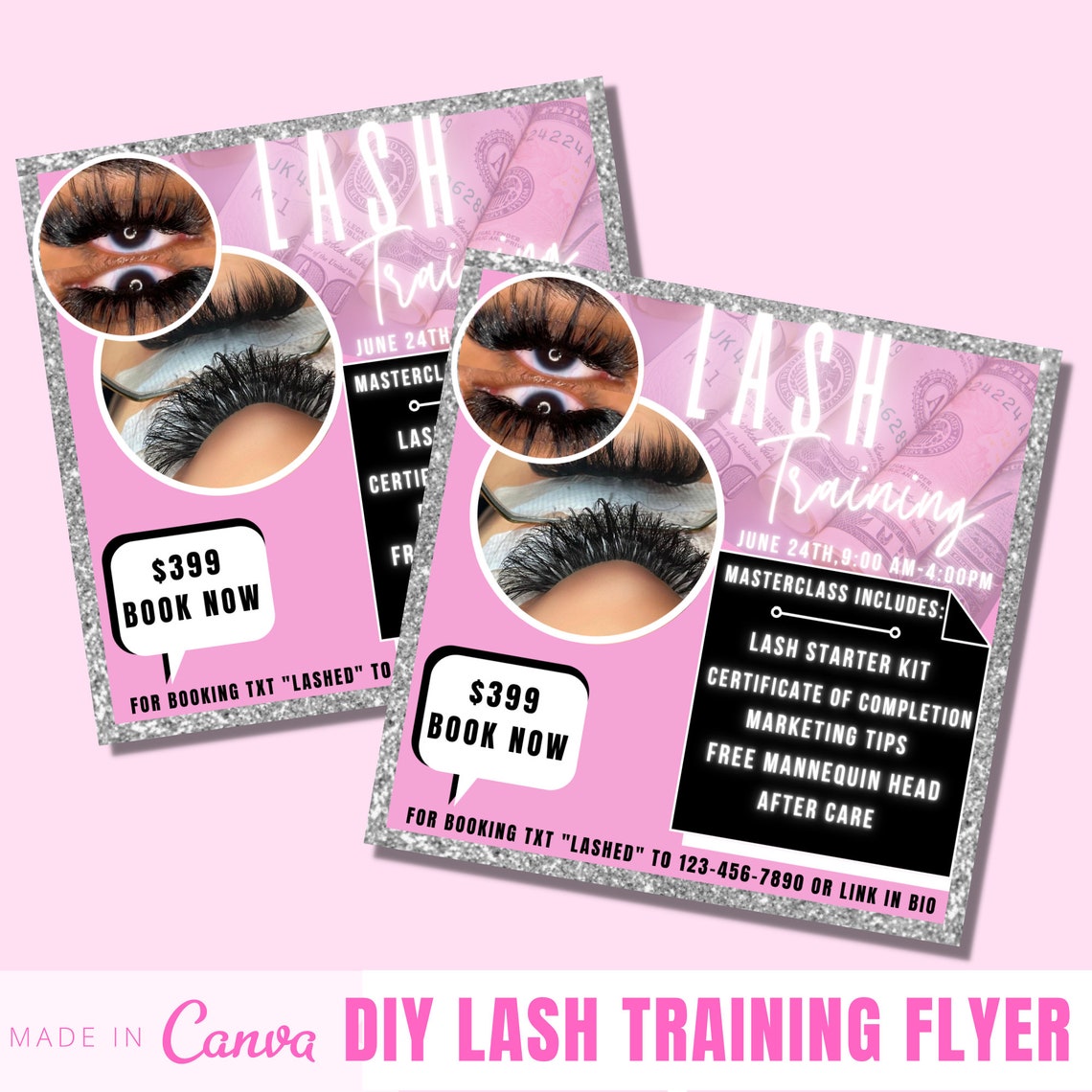 Lash flyer canva eyelash training DIY sale flyer lash tech | Etsy
