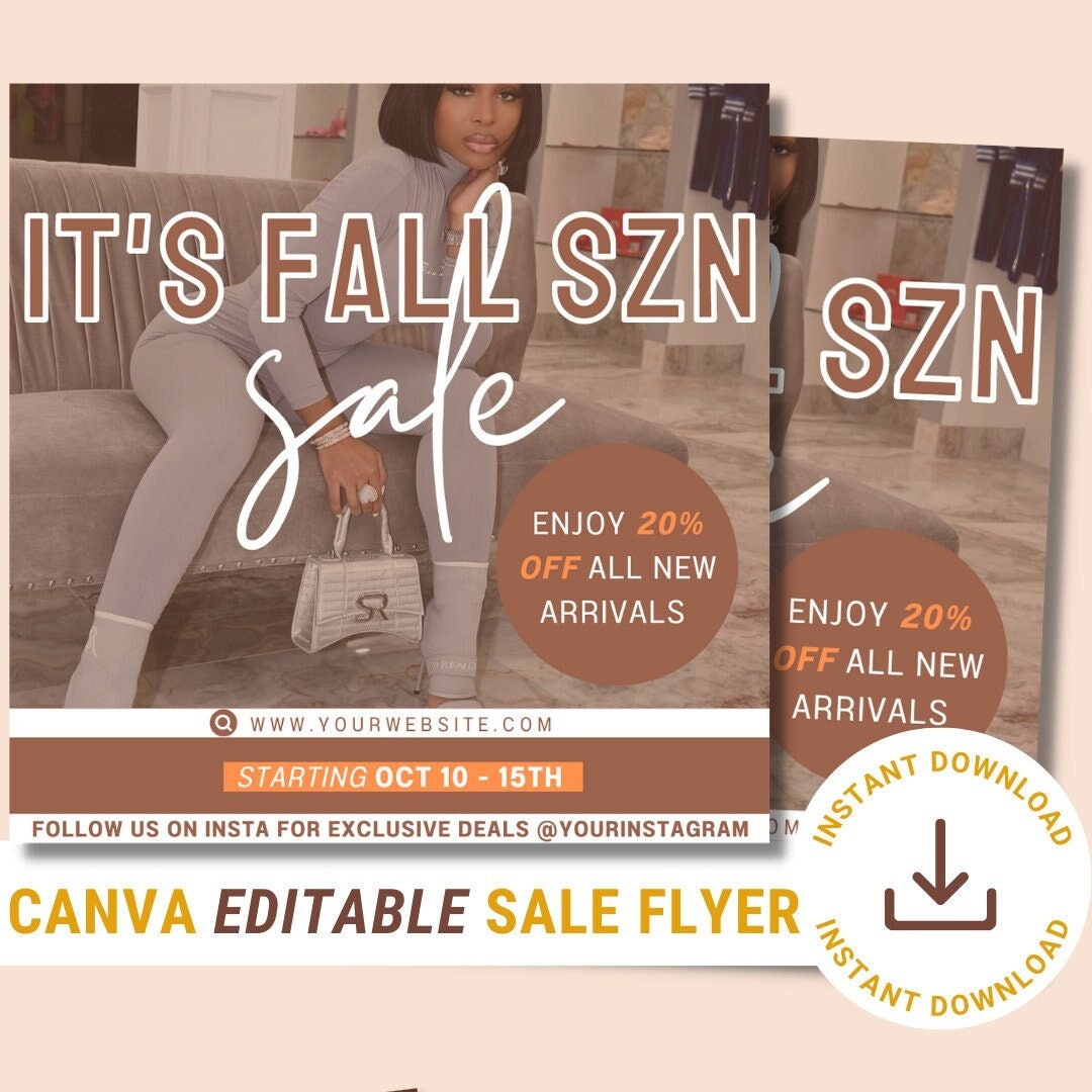 Flyer Template, Flash Fall Svg Flyer, Boutique Flyer, Social Media ...