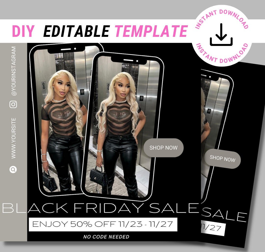 DIY Black Friday Flyer, Hair Sale, Boutique, Lashes, Hair Extensions ...
