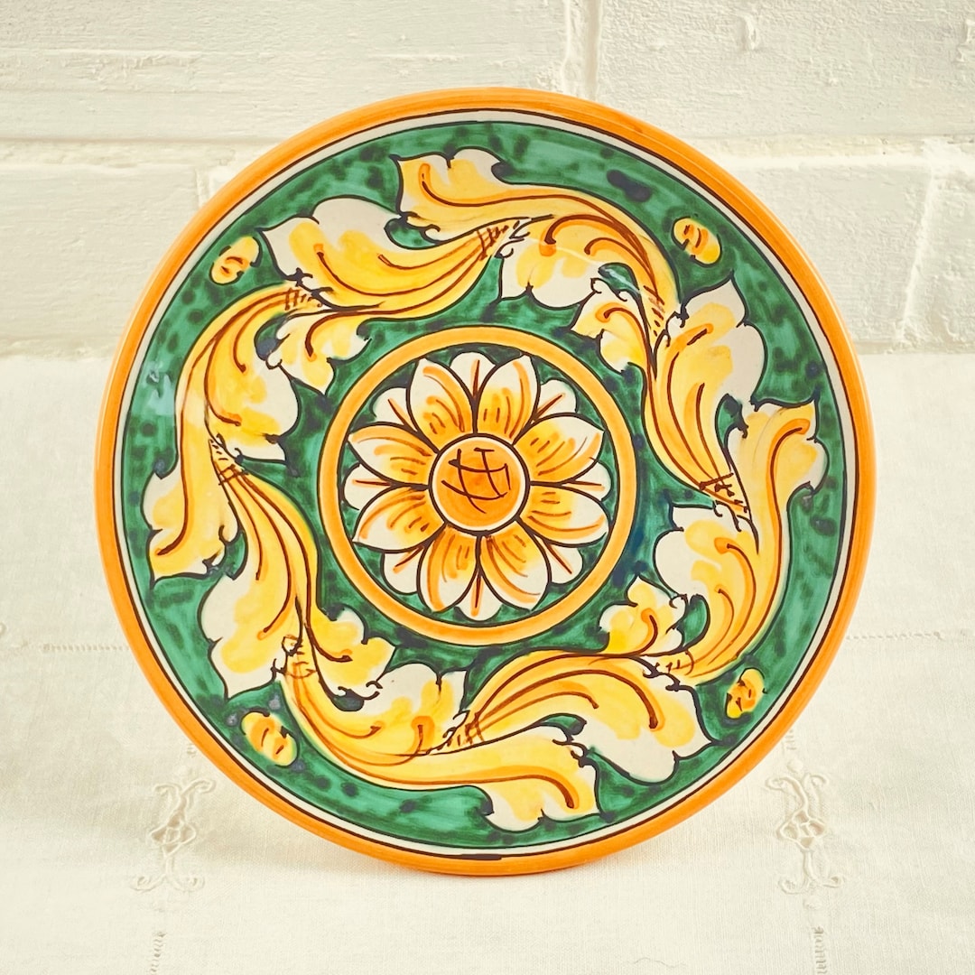 Decorative Round Plate Handmade in Italy Painted by Hand - Etsy UK