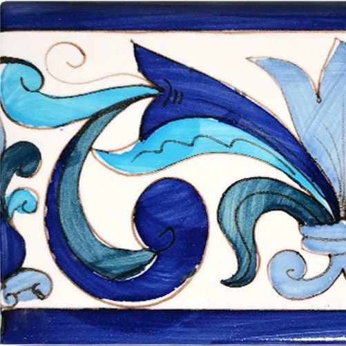 Decorative Ceramic Tiles for Stair Raisers - Painted by Hand in Italy ...