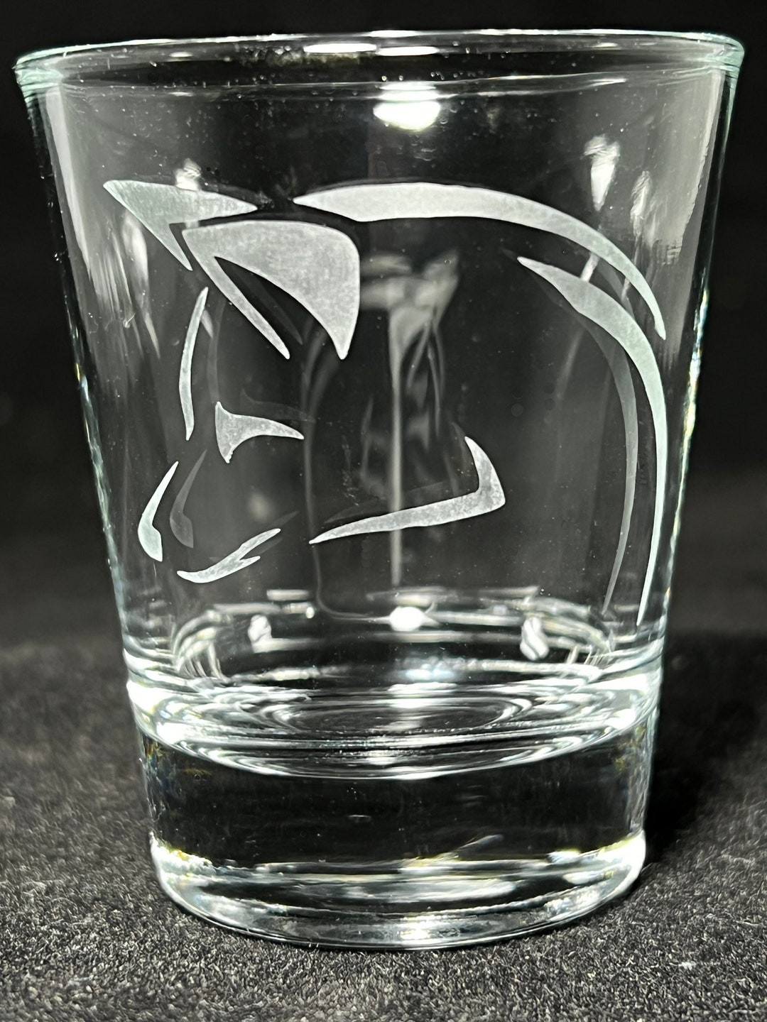 Stylized Fox Laser-etched Shot Glass 1.5 Oz Handcrafted Glassware ...