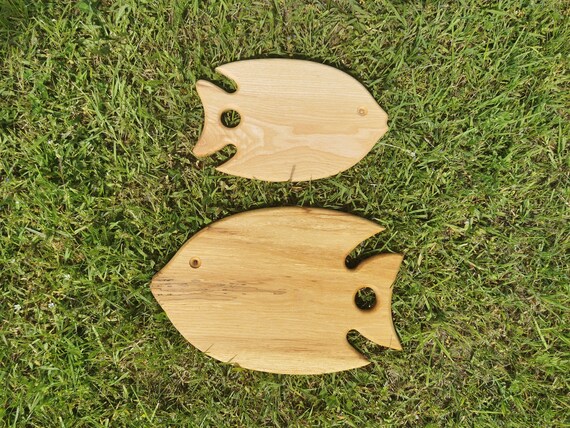 Wooden Hand Made Cutting Board Fish - Etsy