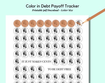 Color in Debt Payoff Tracker - "so Sweet to Be Debt Free" - 100 Candies ...