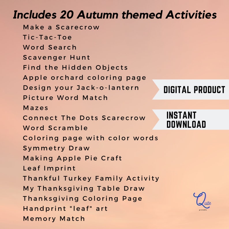 Autumn Activity Pages, Fall Packet for Kids, Coloring Pages, Cut and ...