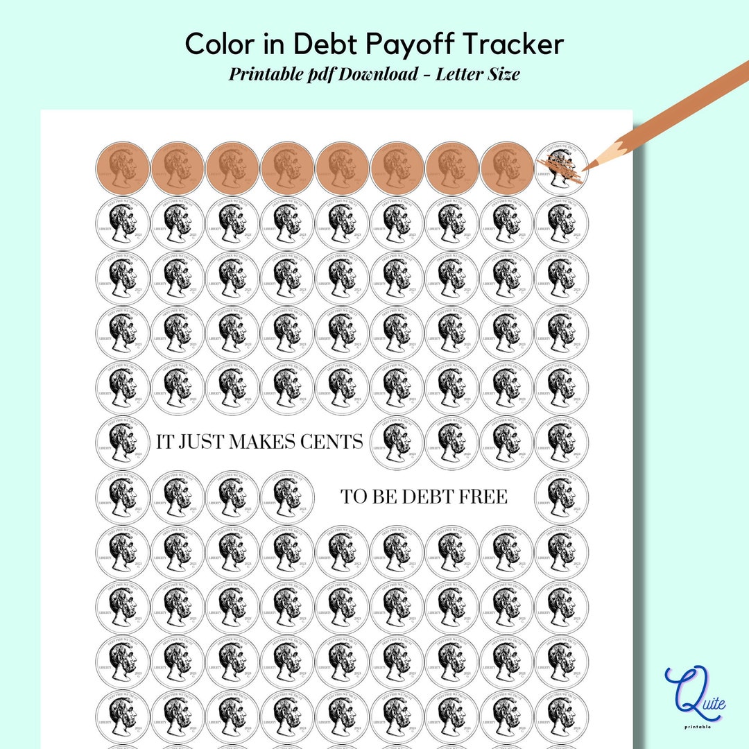 Debt Payoff Tracker: Color-in 100 Coins Motivator (PDF) - Etsy