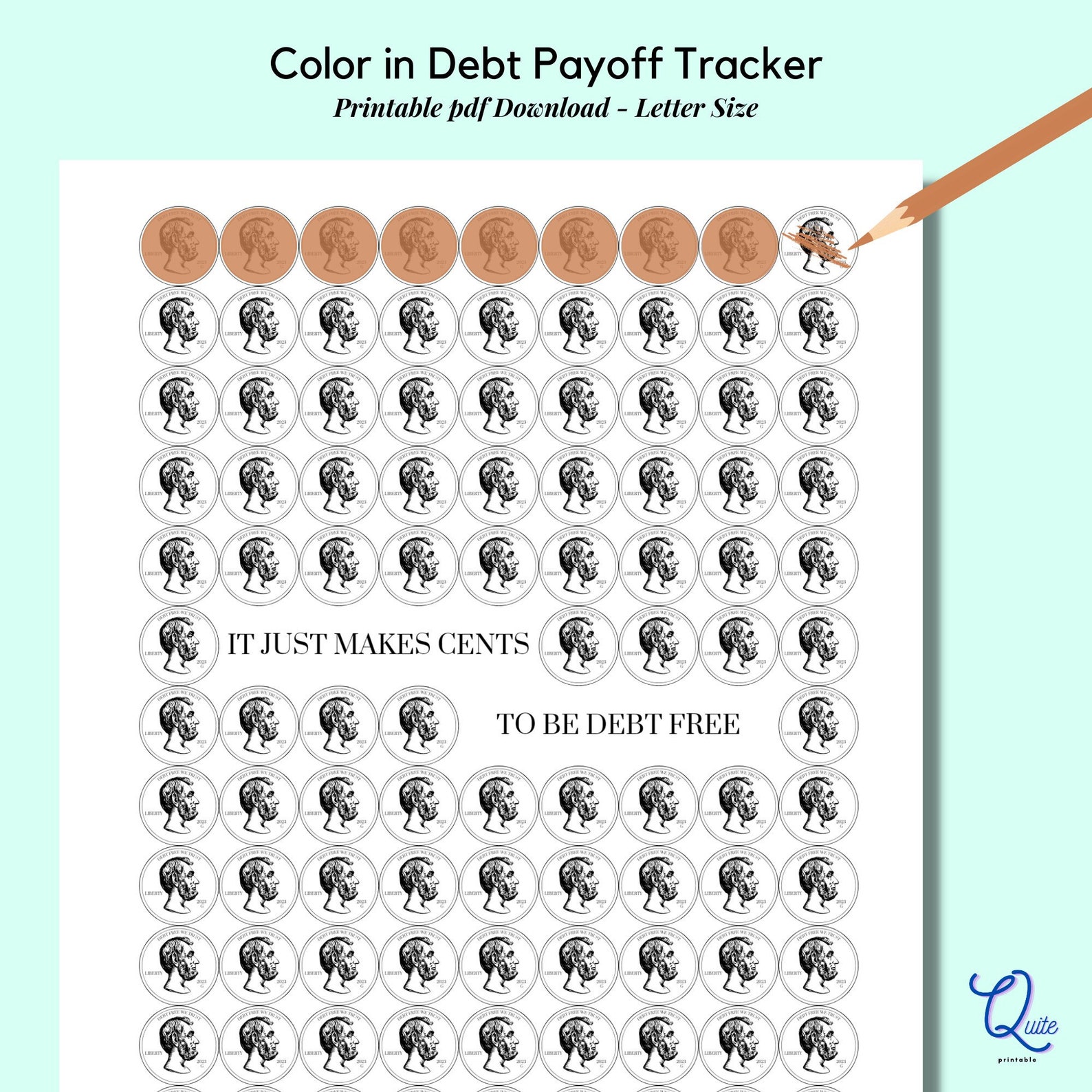Color in Debt Payoff Tracker - "it Just Makes Cents to Be Debt Free ...