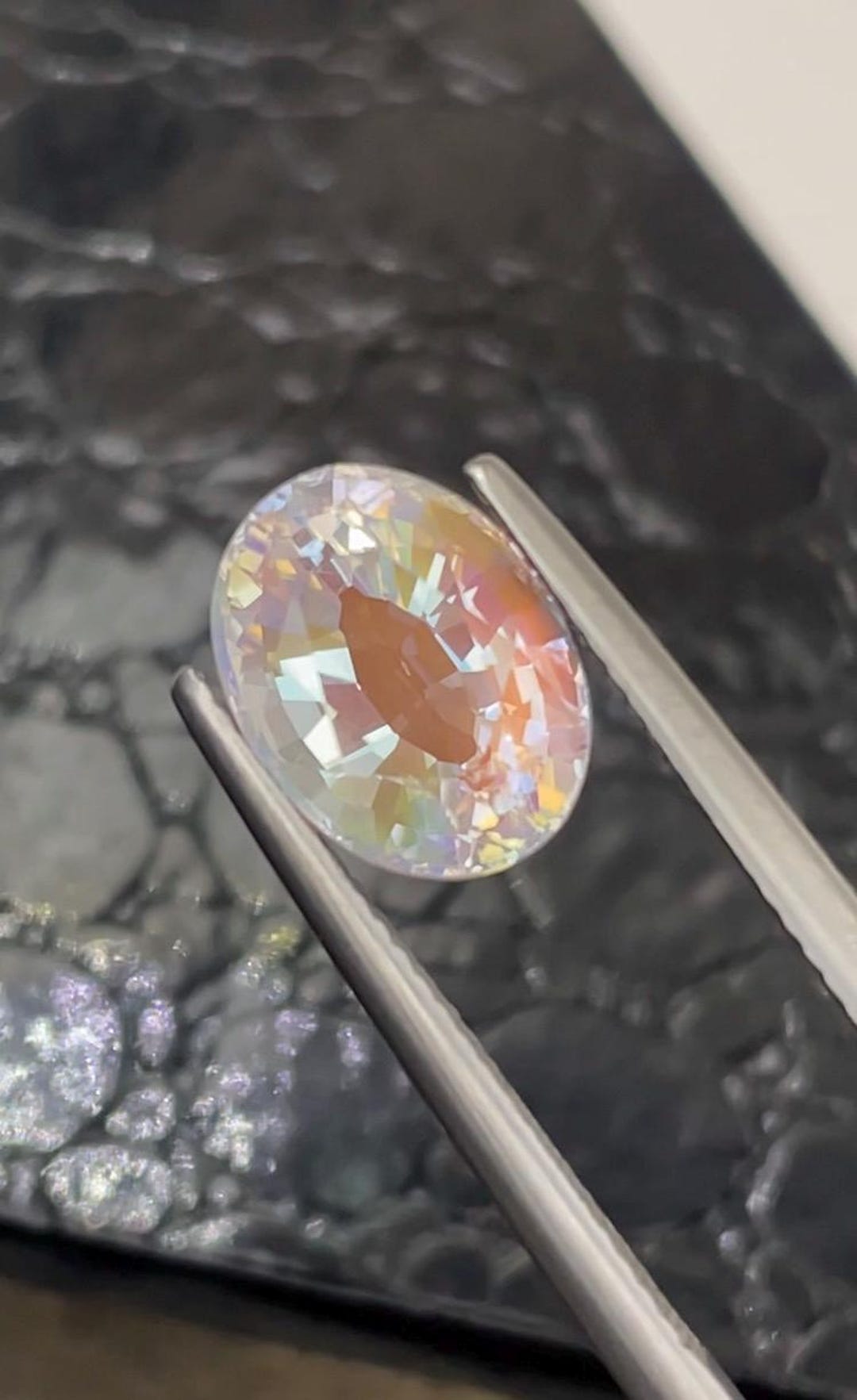 Natural Rainbow Moonstone Cut From Madagascar Mines Lustrous 3.95 Ct 8 ...