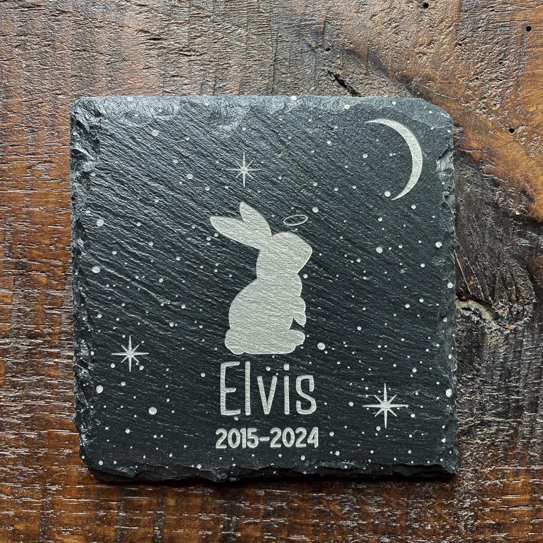 Rabbit Plaque in Natural Slate and Fully Customizable. - Etsy