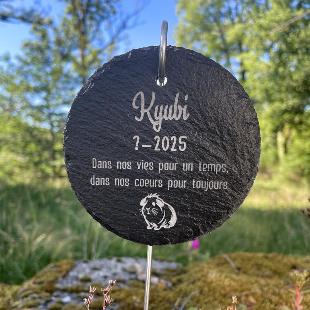 Hamster Slate Grave Marker – Guinea Pig Memorial Plaque With Stainless ...