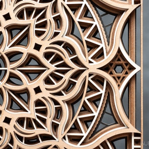 3D Wooden Mandala to Hang, This 3D Sculpture is Composed of Several ...