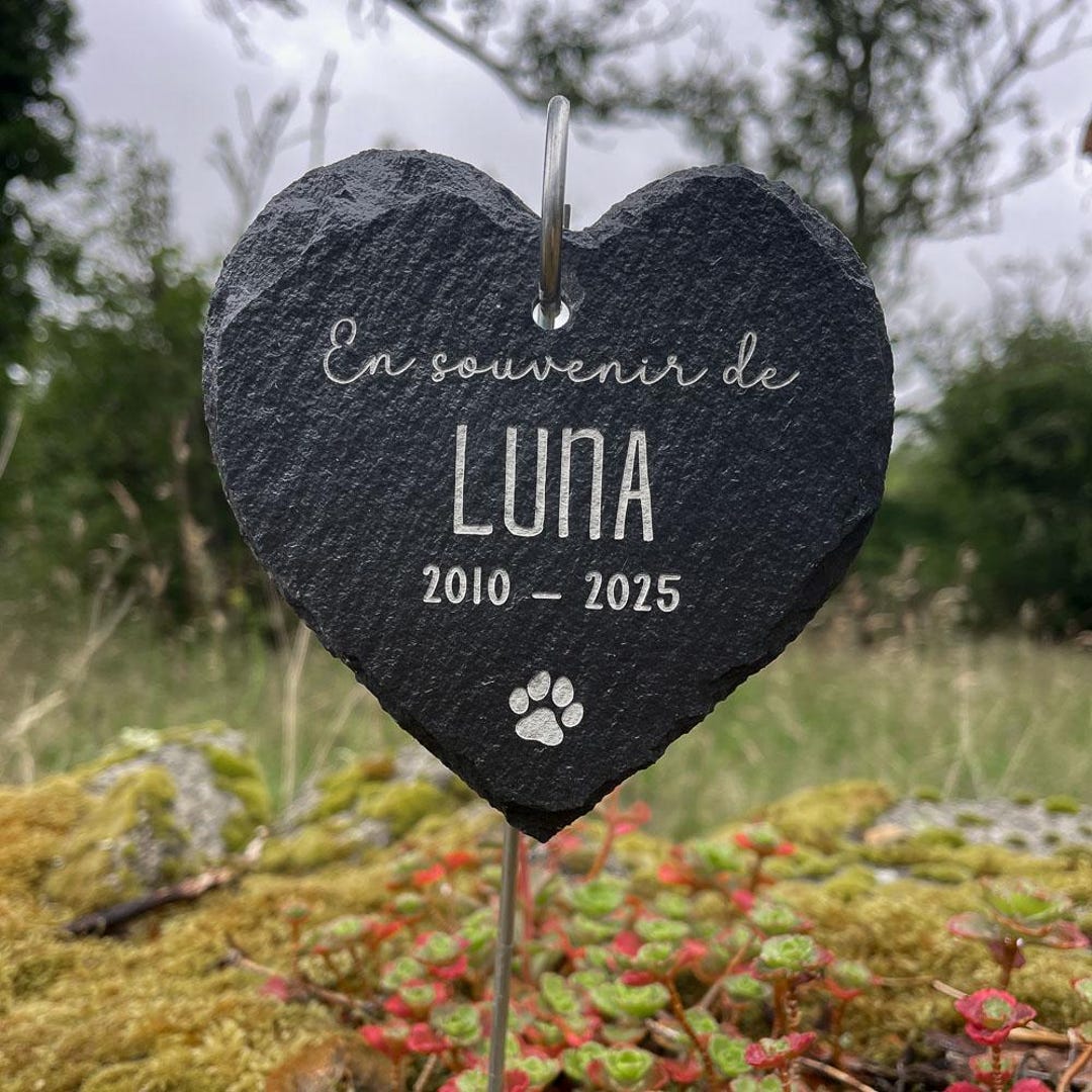 Slate Grave Marker for Dog or Cat With a Hook to Plant in the Ground ...