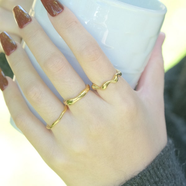 Waterproof Gold Ring Set - Etsy