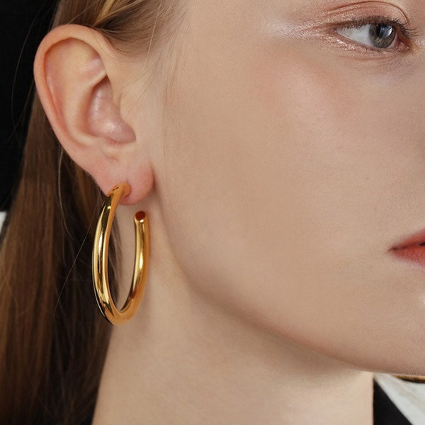 Chunky Gold Earrings - Etsy