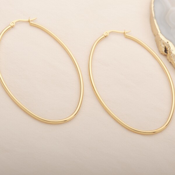 Large Oval Hoops - Etsy