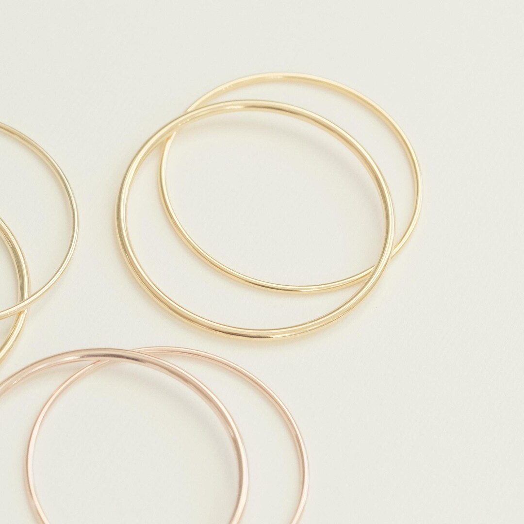 Gold PVD Bangle, 14K Gold Bangle, 18K Gold Bangle, Slip-on Bangle ...