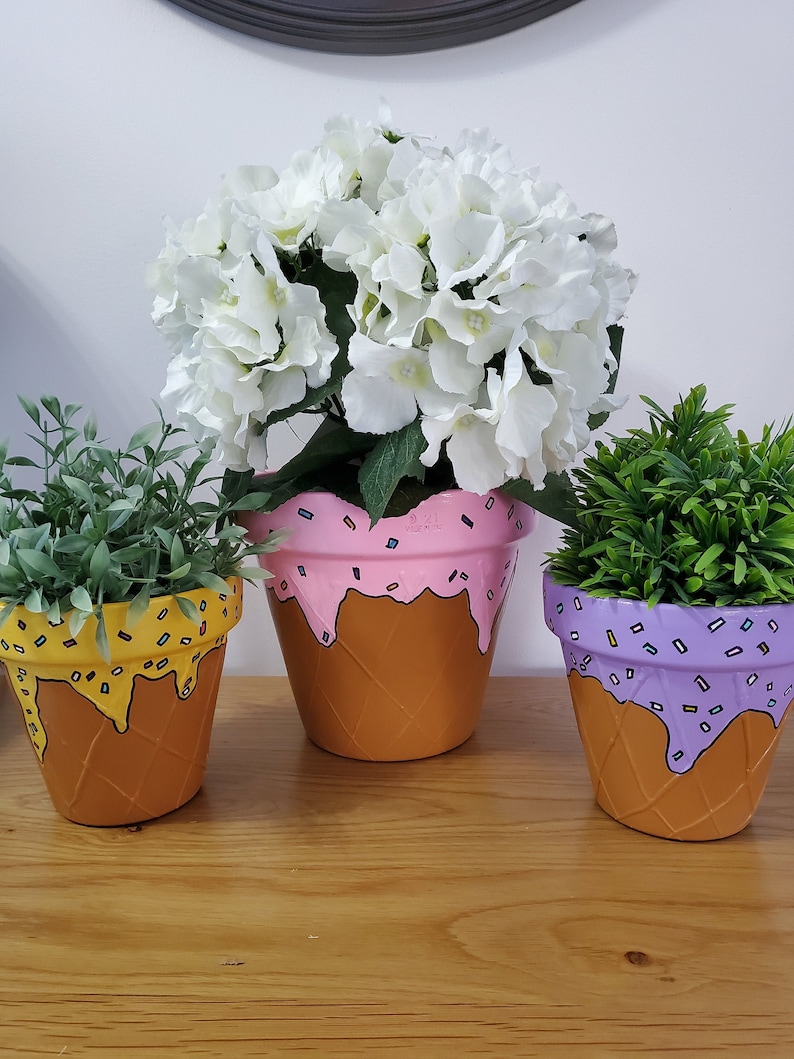 Hand Painted Ice Cream Pots - Etsy