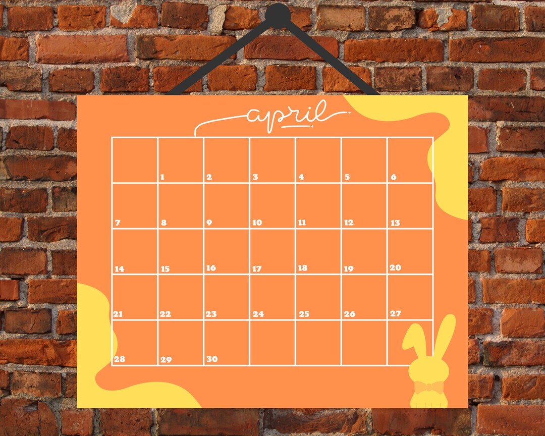 April Month Calendar/ Planner - Etsy