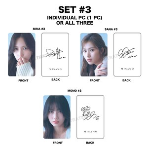 MISAMO Photocards [masterpiece Edition] (TWICE Mina, Sana, Momo) [w/ Freebies] - Etsy